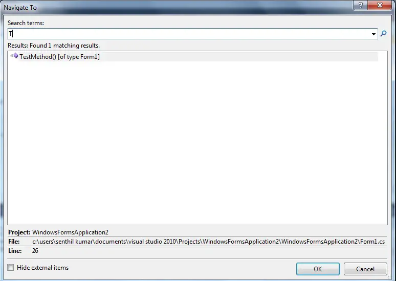 Visual Studio Navigate To feature - Developer Publish Visual Studio Navigate To feature - Developer Publish